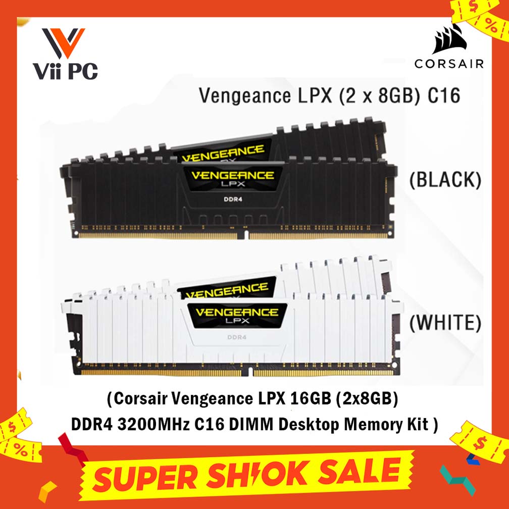 Corsair Vengeance LPX 16GB (2x8GB) DDR4 3200MHz C16 DIMM Desktop Memory ...