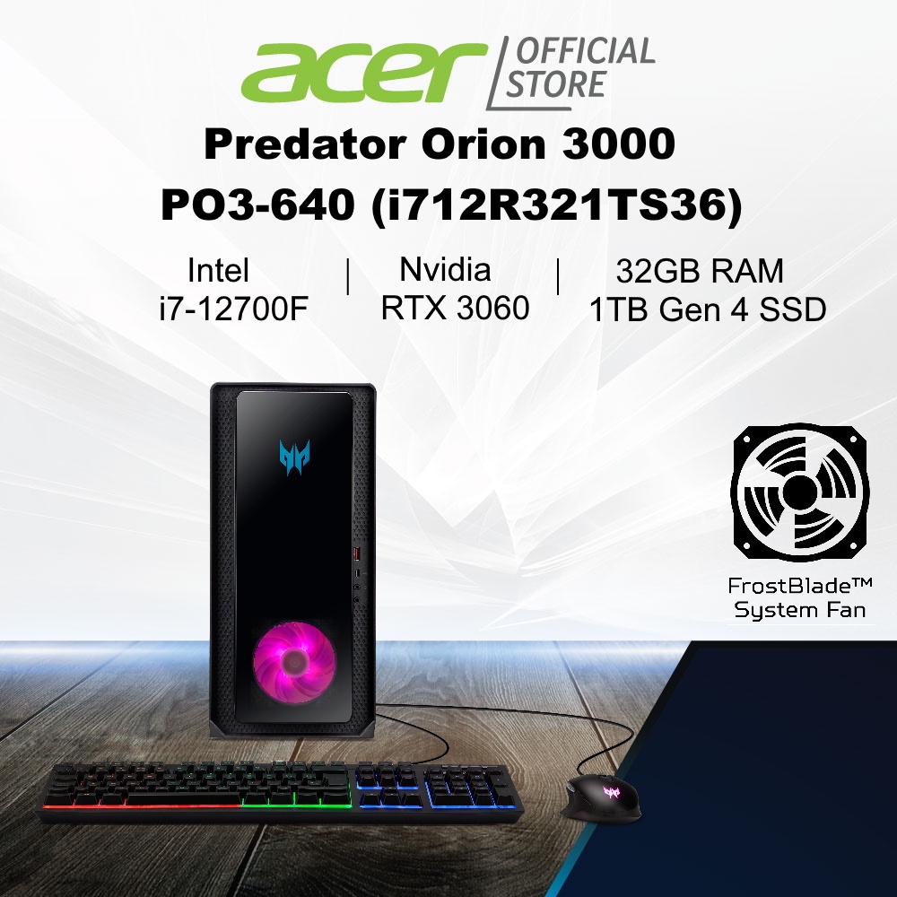 Predator Orion 3000 PO3-640 (i712R321TS36) Gaming Desktop | NVIDIA RTX ...