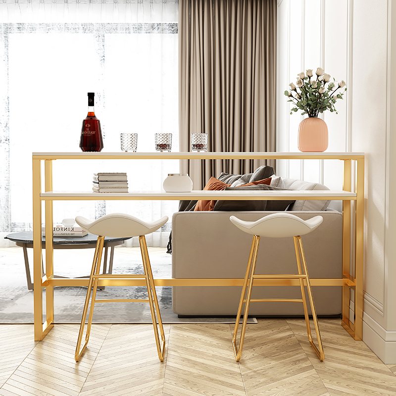 Modern bar table partition marble table storage table double-deck ...