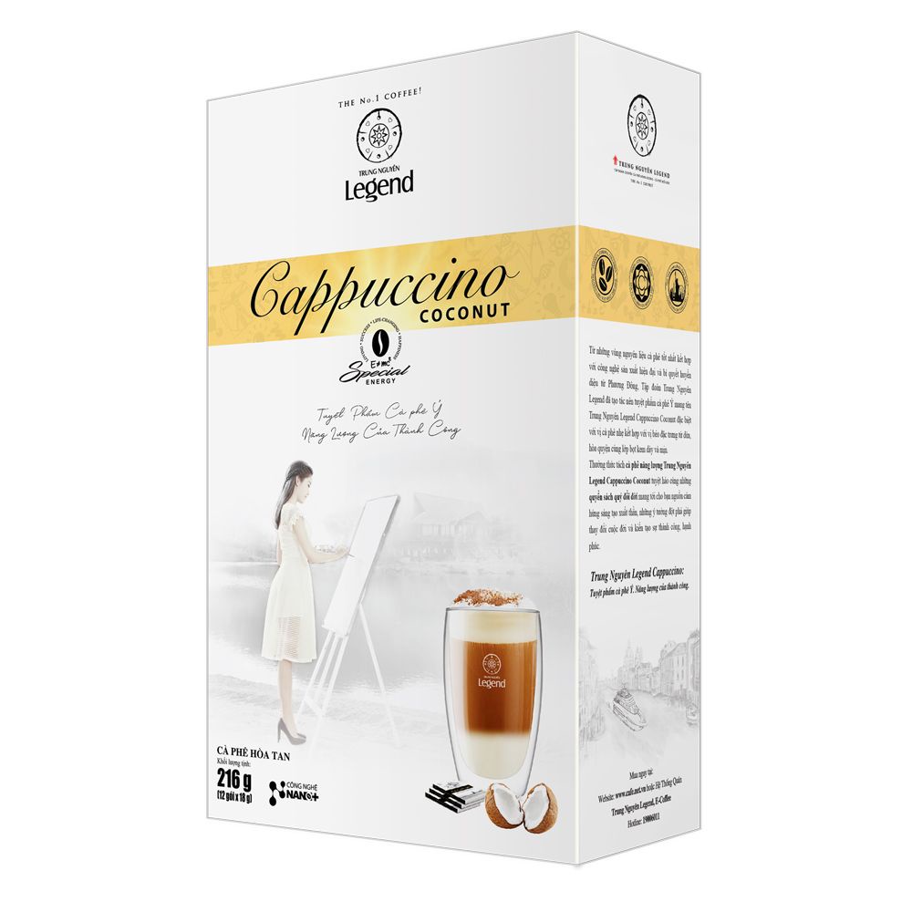 Trung Nguyen Legend Cappuccino Coconut- 12 sticks x 18g | Shopee Singapore