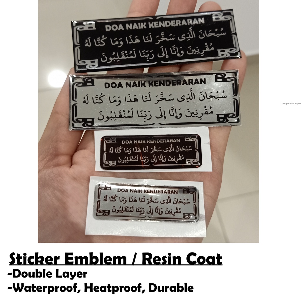 [STICKER EMBLEM / RESIN / TIMBUL] STICKER DOA NAIK KENDERAAN MOTOR ...