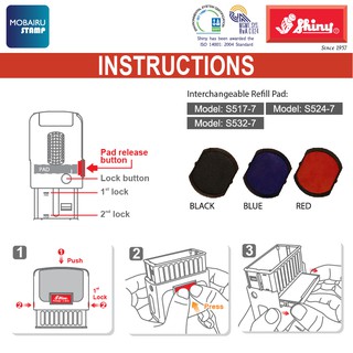 Ink Pad/Cartridges Refill for Round Self Inking Stamps - Shiny Round ...