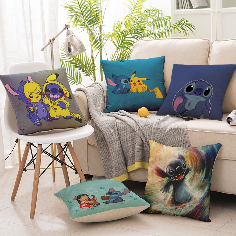 Anime Lilo Stitch Linen Pillow Sofa Car Bed Cute Cushion Case Sho Singapore
