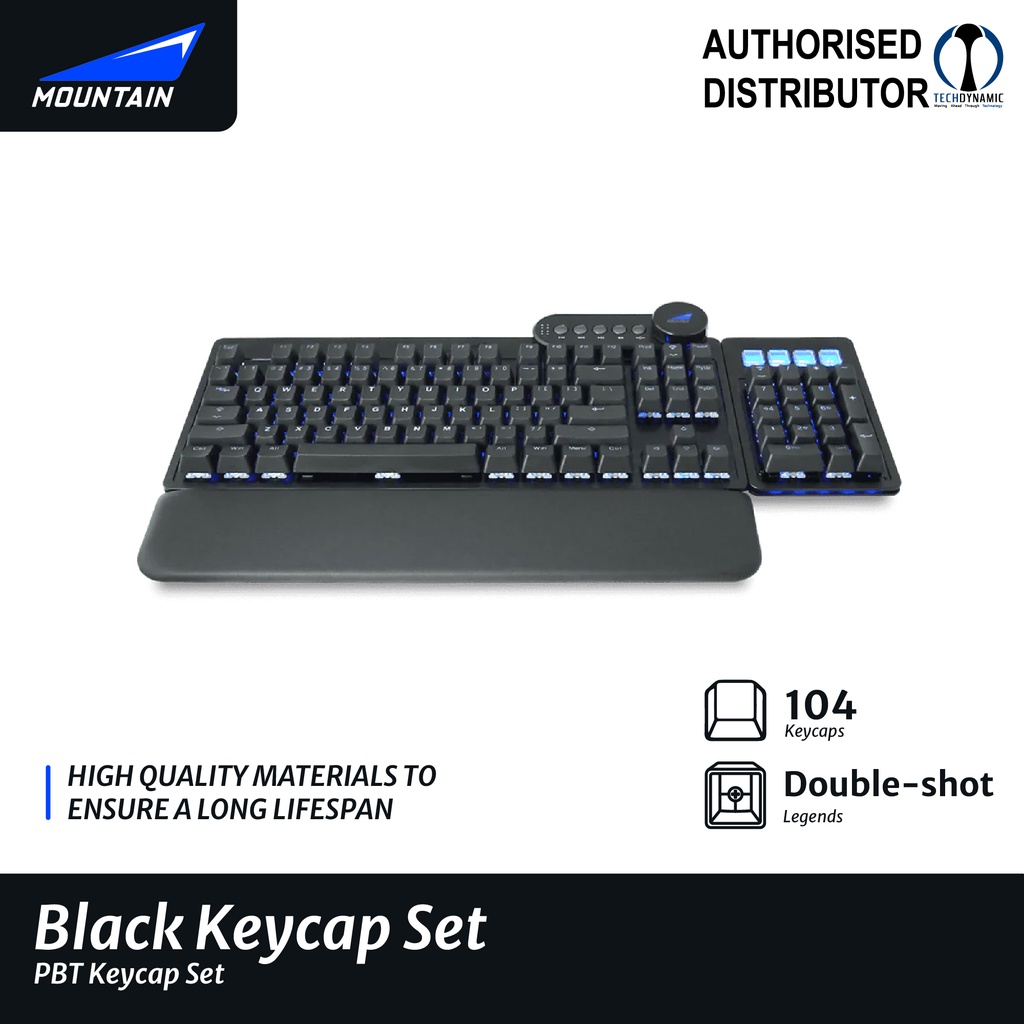 MOUNTAIN Black PBT 104 Keycap Set [PBT double-shot keycaps] | Shopee ...