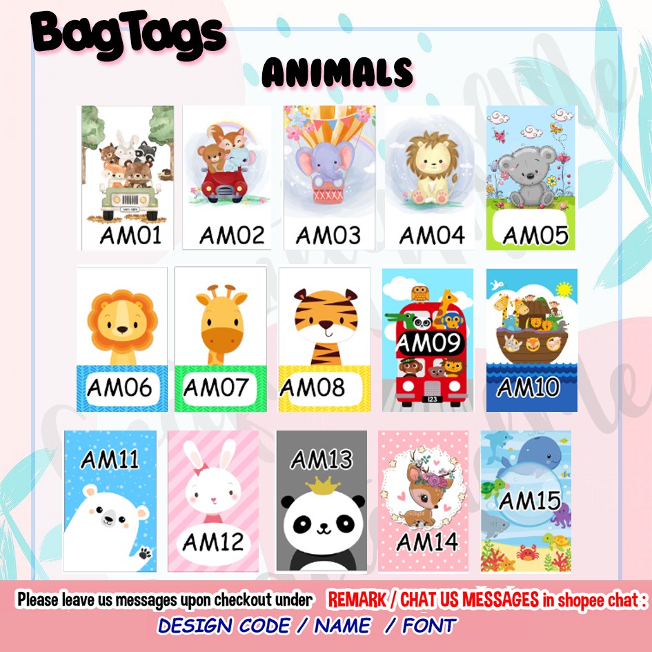 SGSeller Animal Bag Tag Customised Bag Tag Christmas Gift Birthday Gift ...