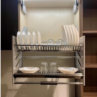 KKPL Kitchen Cabinet Space Savings Pull Down Elevator Dish Rack ...