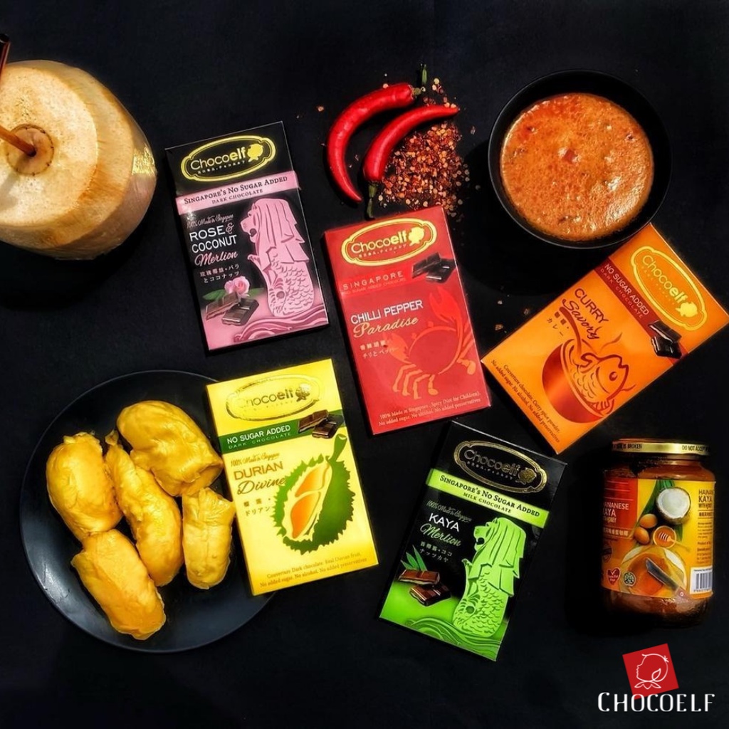 CHOCOELF Chocolate Bar Unique Flavours 65g (No Sugar Added) | Shopee ...