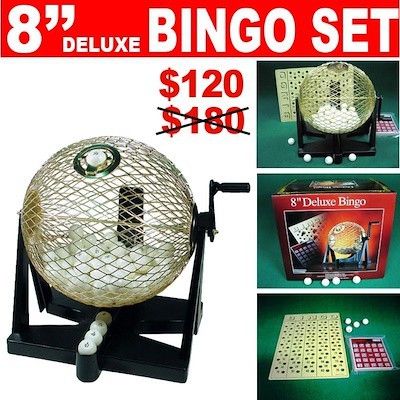 8Inch Deluxe Bingo Cage Set Includes Embossed Plastic Number Balls ...