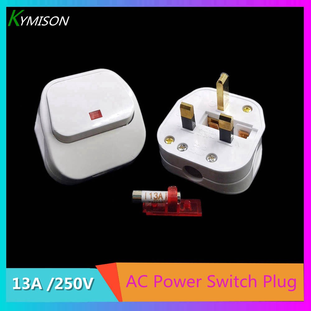 UK 3 Pin Switch 250V 13A AC Power Plug With Switch Male Electrical ...