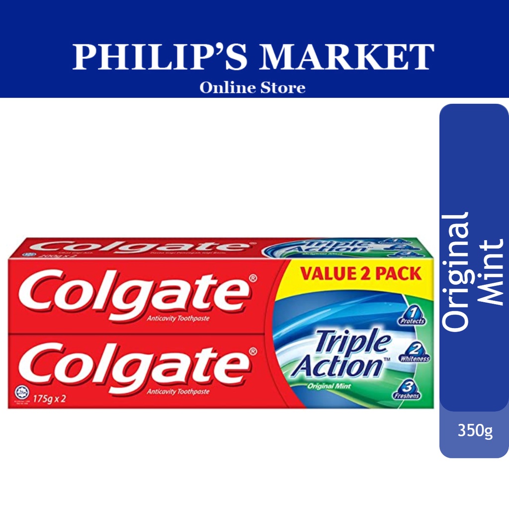 Colgate Triple Action Toothpaste Valuepack Pack of 2 (350g) | Shopee ...