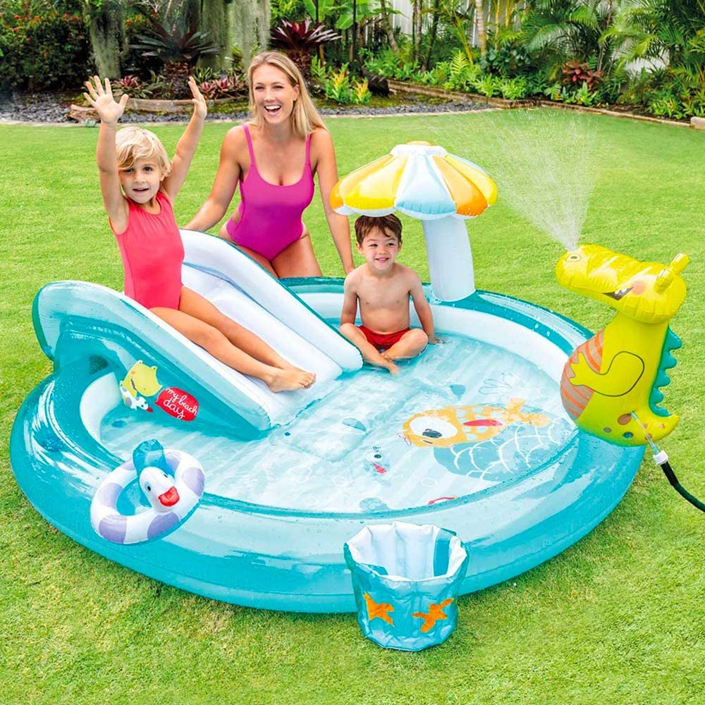 INTEX 57165 Swim Play Pool Alligator Slide Center Inflatable Child Kids ...