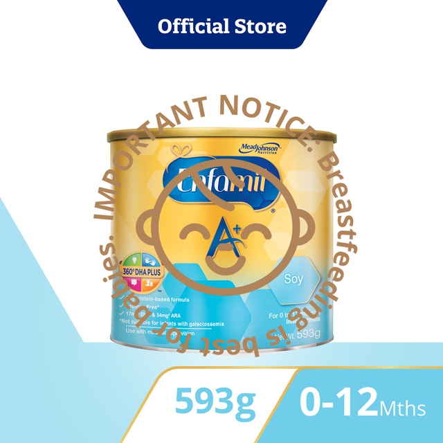 Enfamil A+ Stage 1 Soy Infant Formula Baby Milk Powder 360DHA+ (0-12M ...