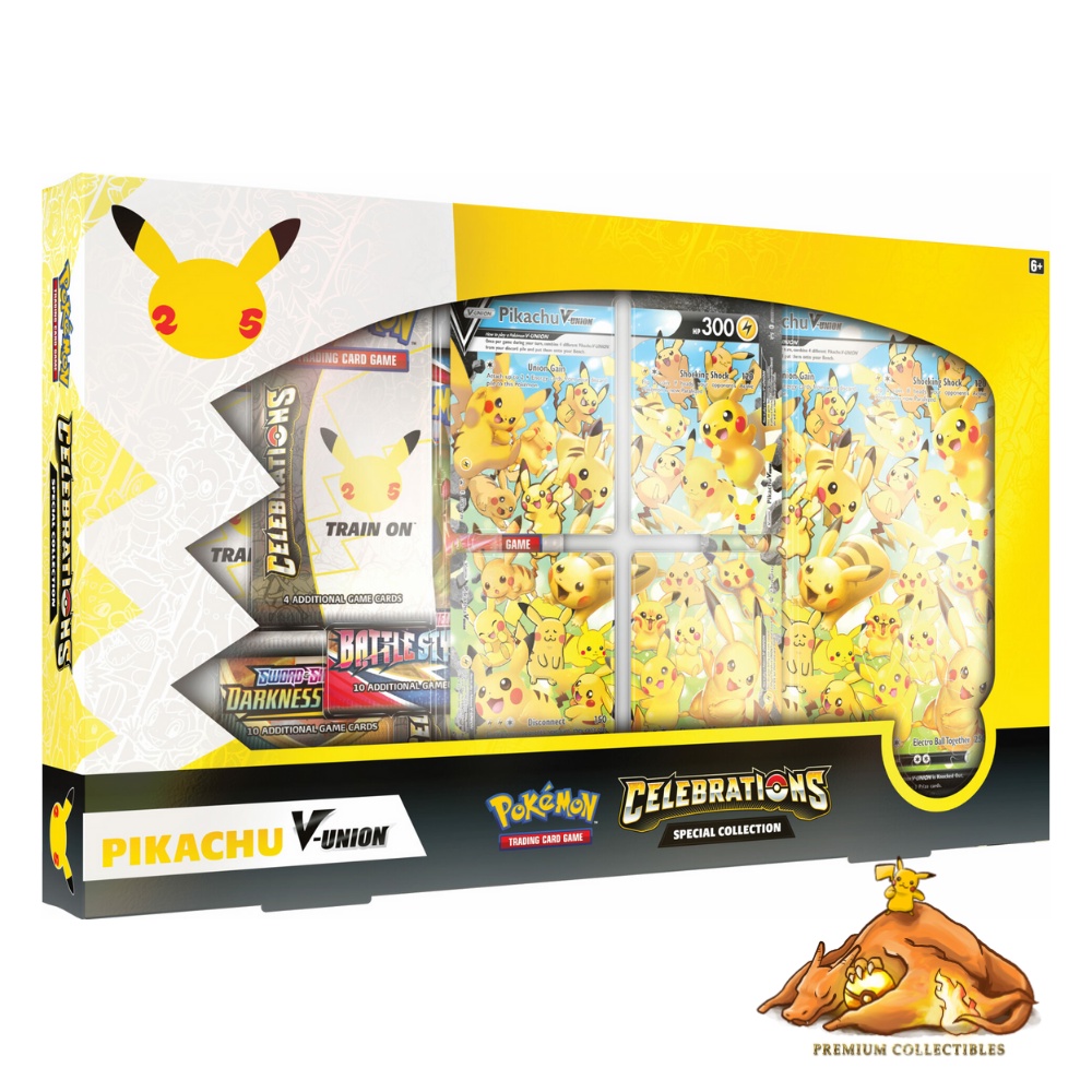 Pokemon TCG 25th Anniversary Pikachu V Union Collection Box | Shopee ...