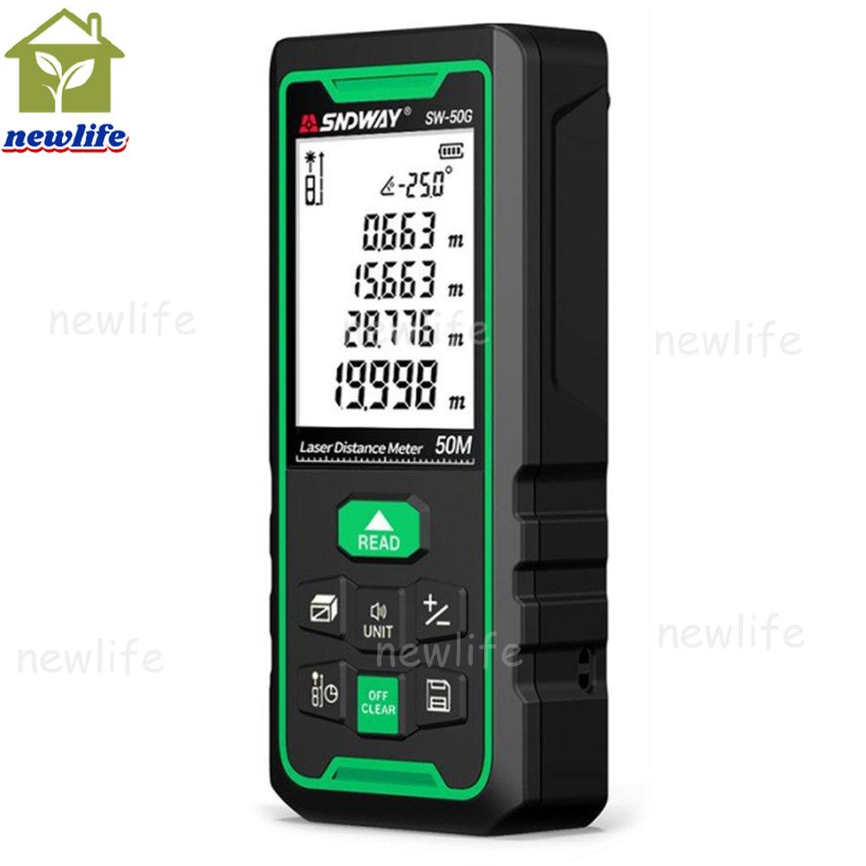 [NEW YEAR]SW-50G Green Laser Distance Meter Rangefinder 50m Laser Range ...