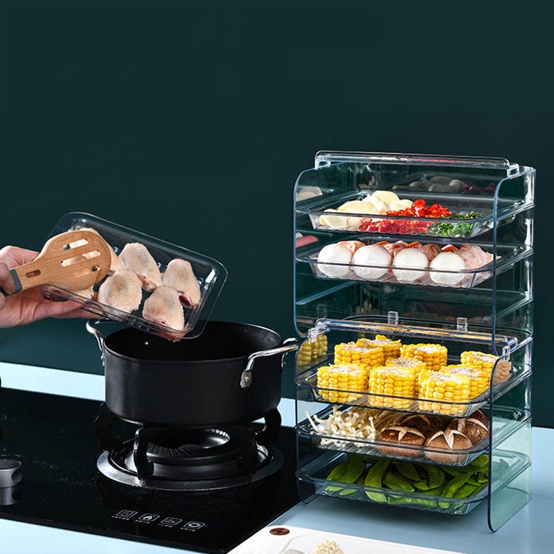 Stackable Food Storage Tray Steamboat Organizer Multi-functional ...