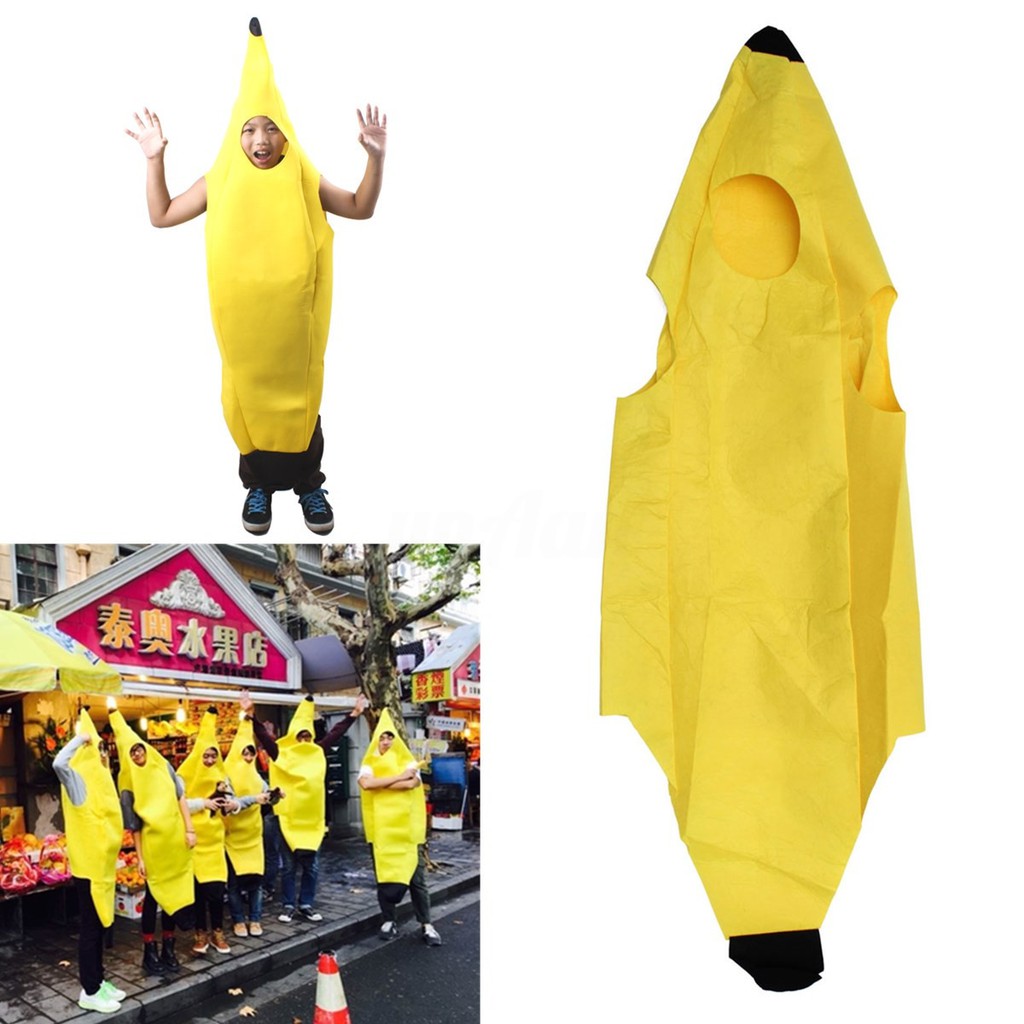 Unisex Banana Fruit Costume Fancy Dress Clothes For Night Party Theme ...