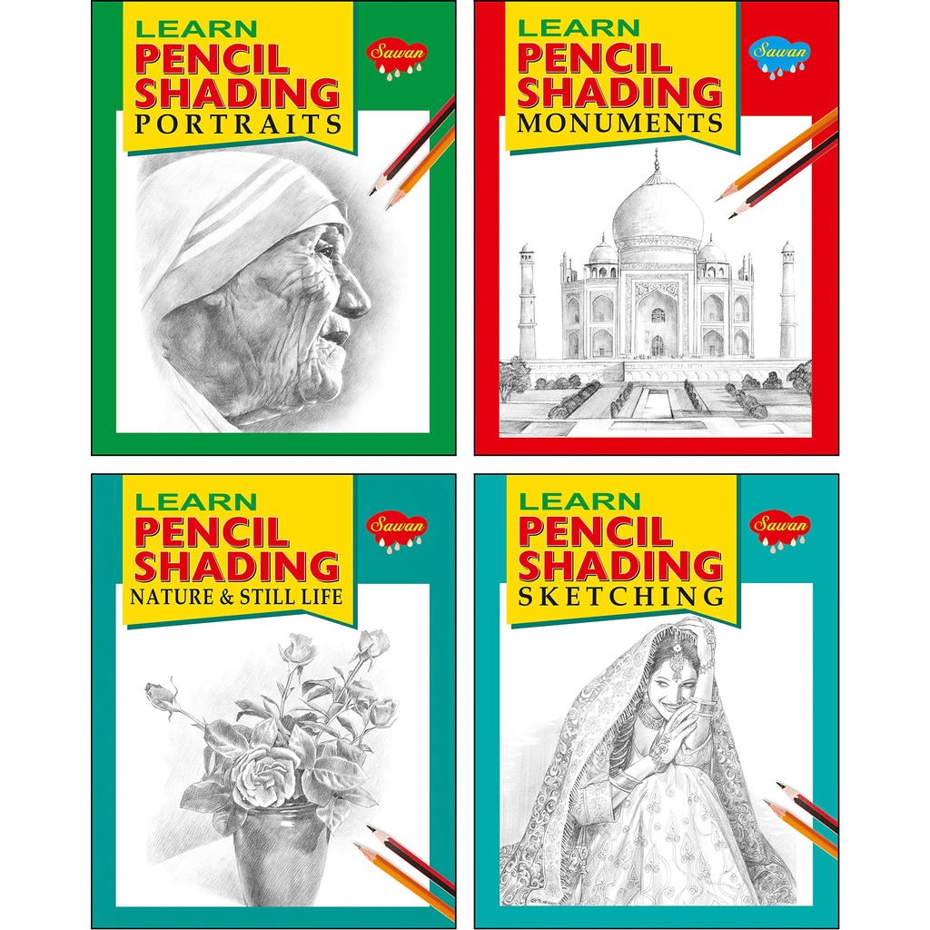 Pencil Shading Books (Learn Pencil Shading Portraits, Monuments, Nature ...
