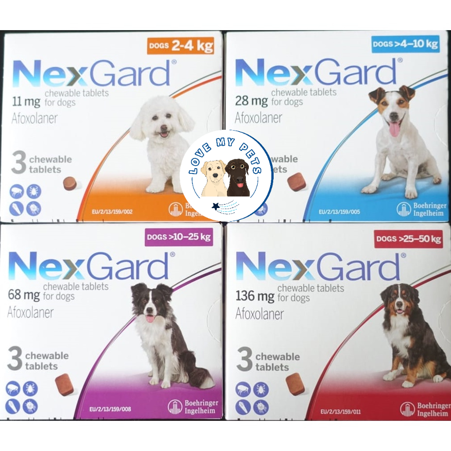 NexGard Chewables for dogs (3 tablets) | Shopee Singapore
