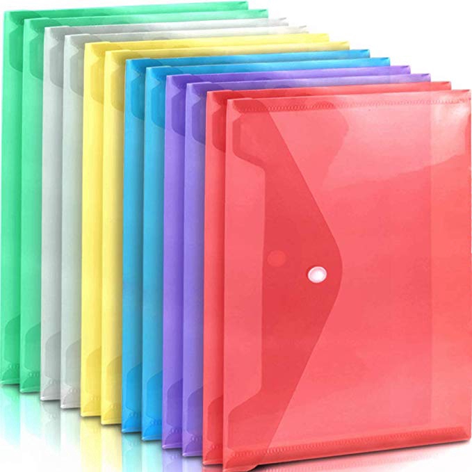 2PCS Multifunction A4 Clear Document Bag Paper File Folder Stationery