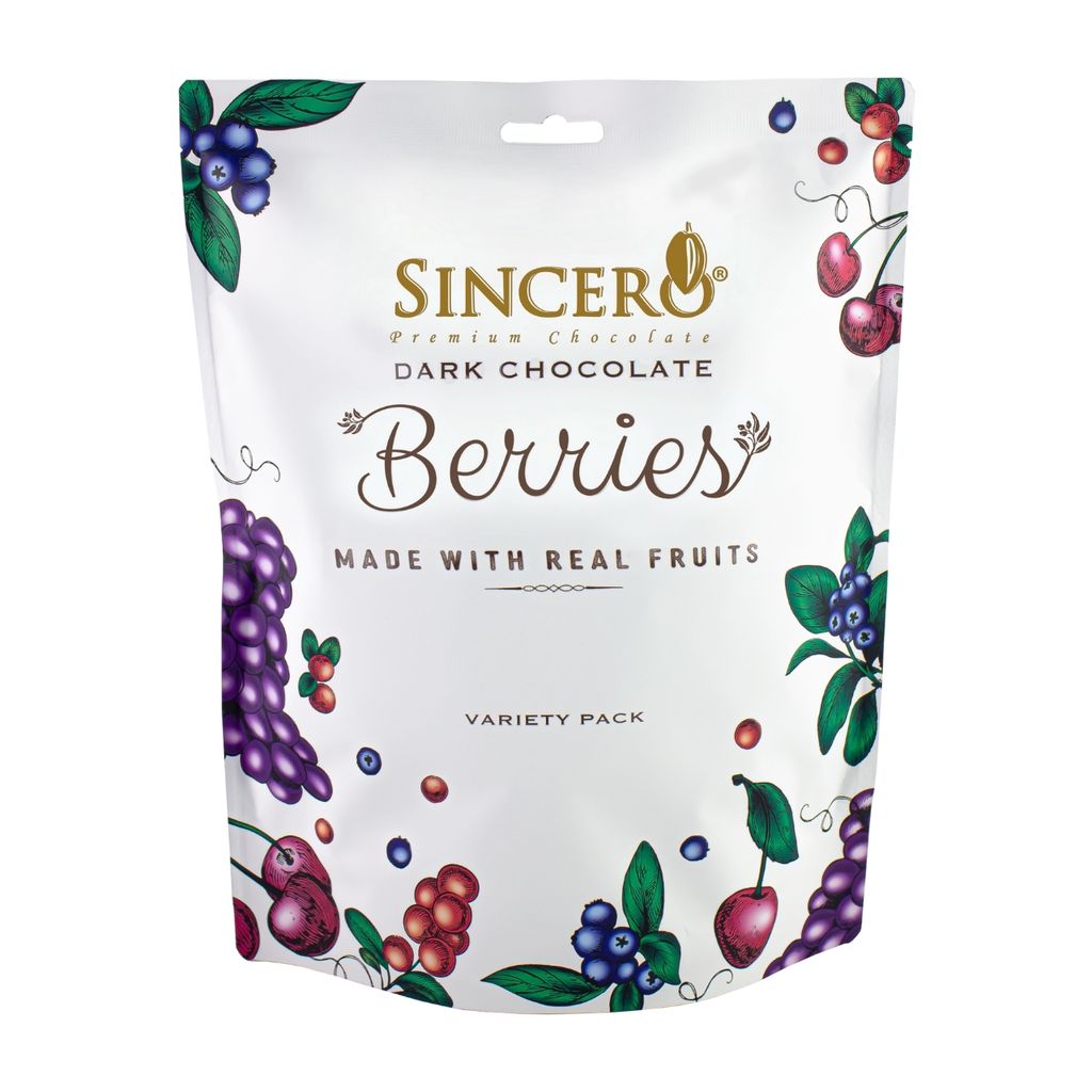 Sincero Dark Chocolate Berries Variety Pack, 8 x 50g | Shopee Singapore