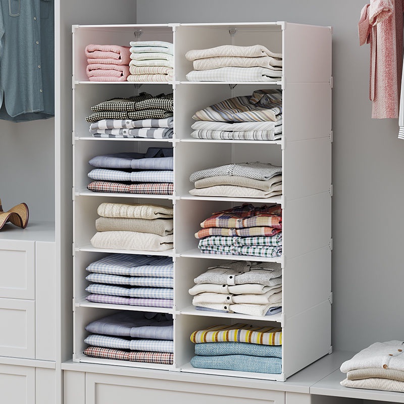 Wardrobe Storage Divider Layering Organizing Partition Wardrobe Clothes ...
