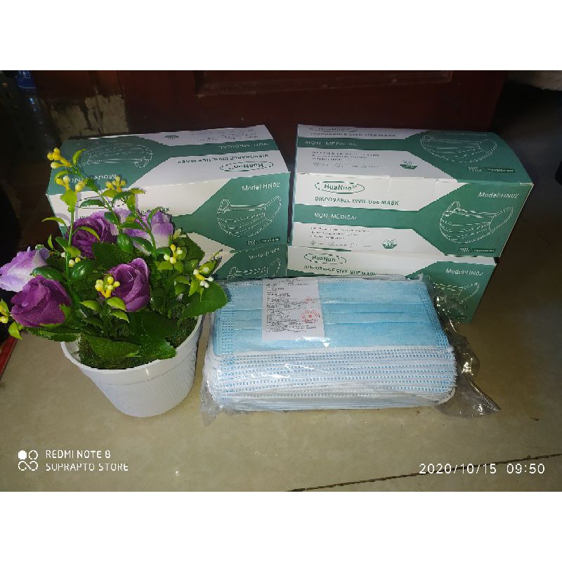 Earloop Mask 3Ply Disposable Mask HIJAB And NON HIJAB Contents 50pcs ...