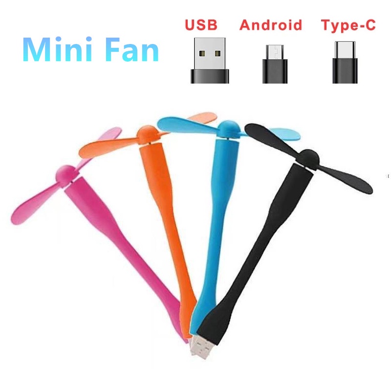 Mini USB Fan Flexible Bendable Fan for Power Bank Laptop Portable Hand ...