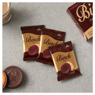 [Korean Snack] Lotte Binch Chocolate Premium Cookies/Biscuits 76g ...