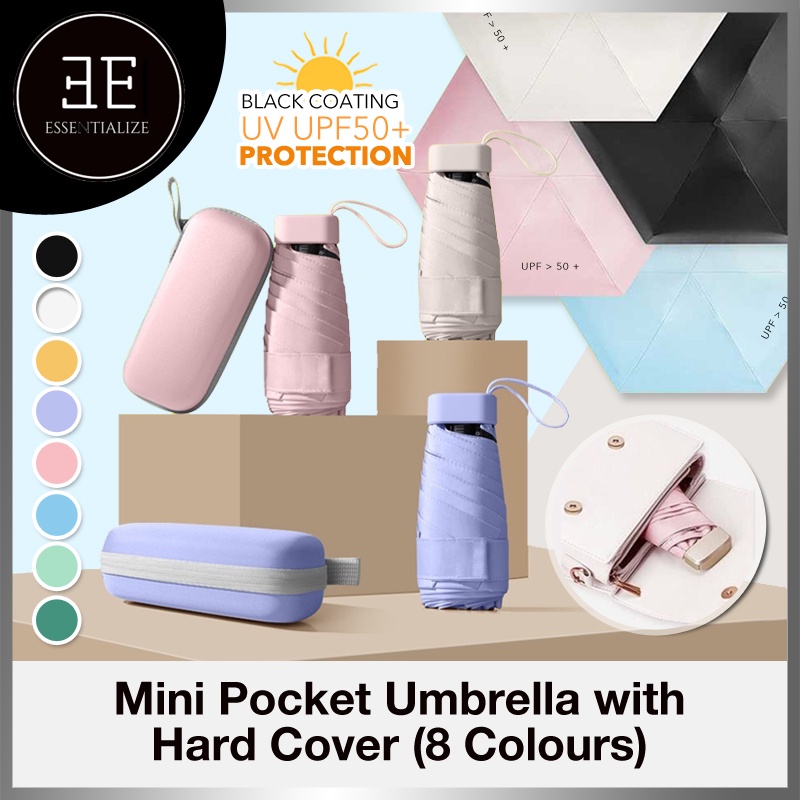 Mini Umbrella Folding Umbrellas Small Pocket Sunny Lightweight Creative Vinyl Uv Protect