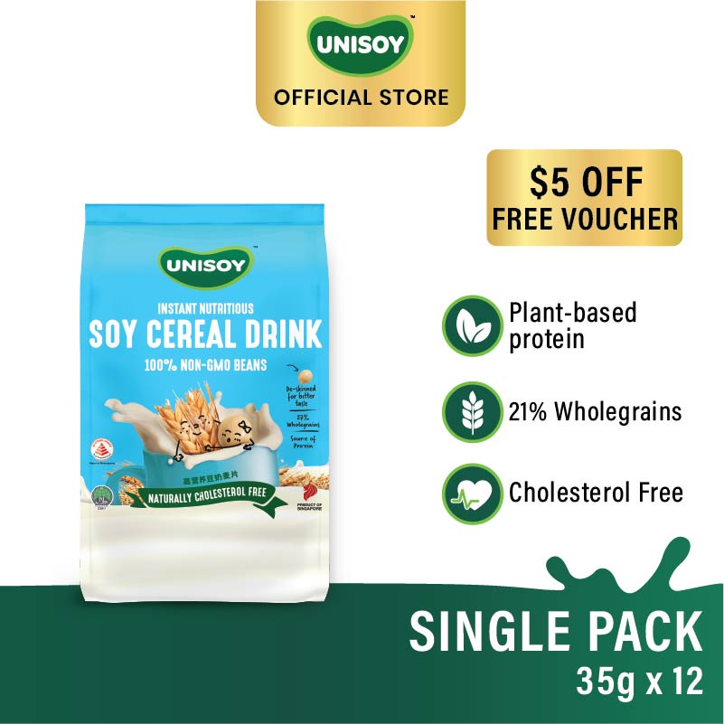 [Single Pack] UNISOY Breakfast Nutritious Soy Cereal Drink 40g x 12 ...