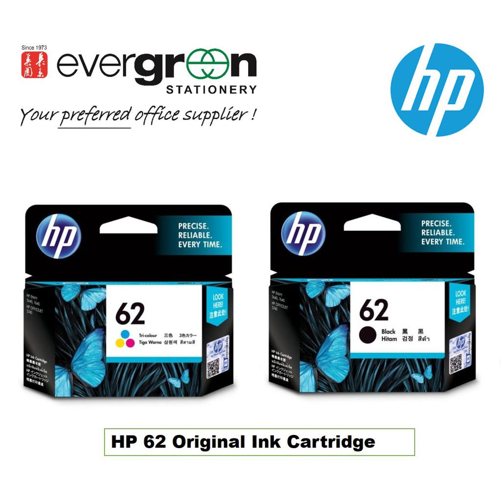 HP 62 Black/Tri-color Original Ink Cartridge | Shopee Singapore