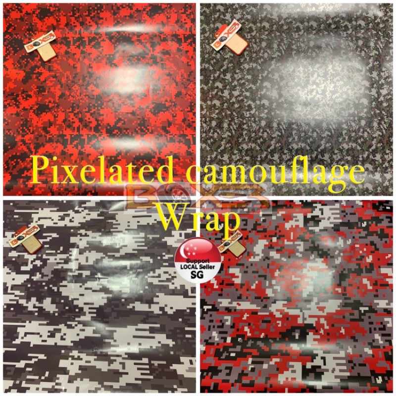 Pixelated camouflage vinyl wrap -adhesive -washable -waterproof ...