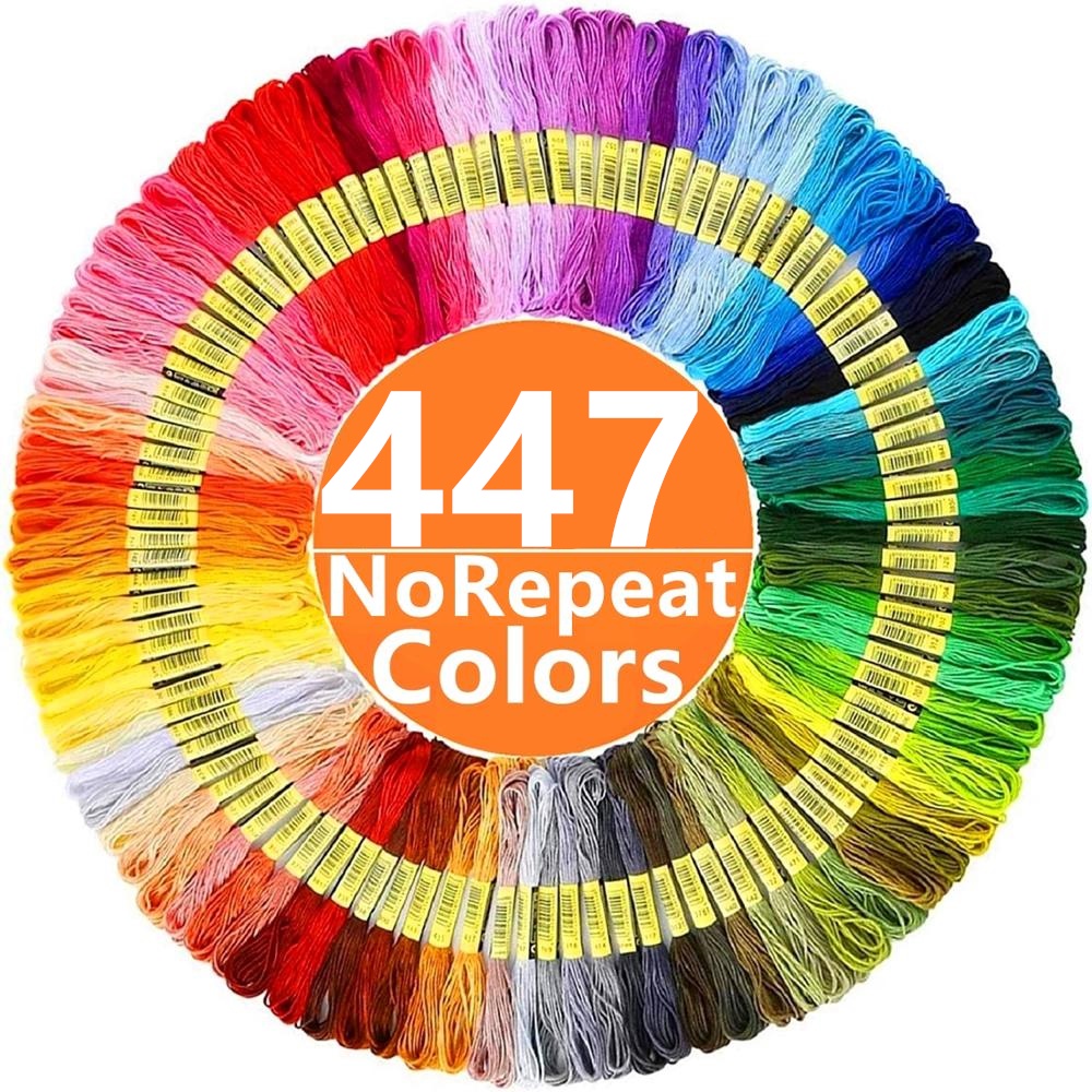 Embroidery Thread 447 Colors No Repetition Premium Rainbow Color DIY ...