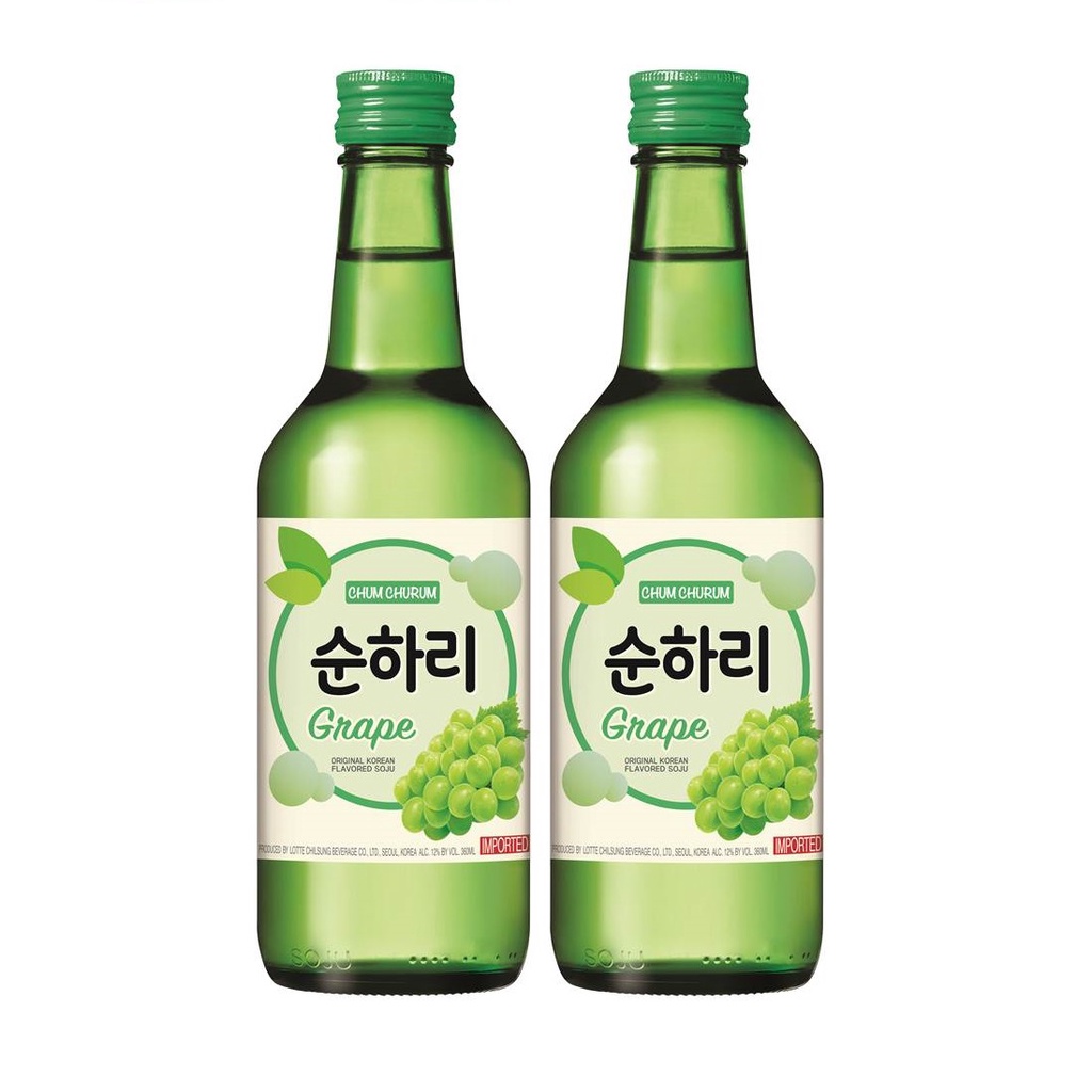 LOTTE Grape Soju - Pack (2 x 360ml) [Chum-Churum Korean Soju] | Shopee ...