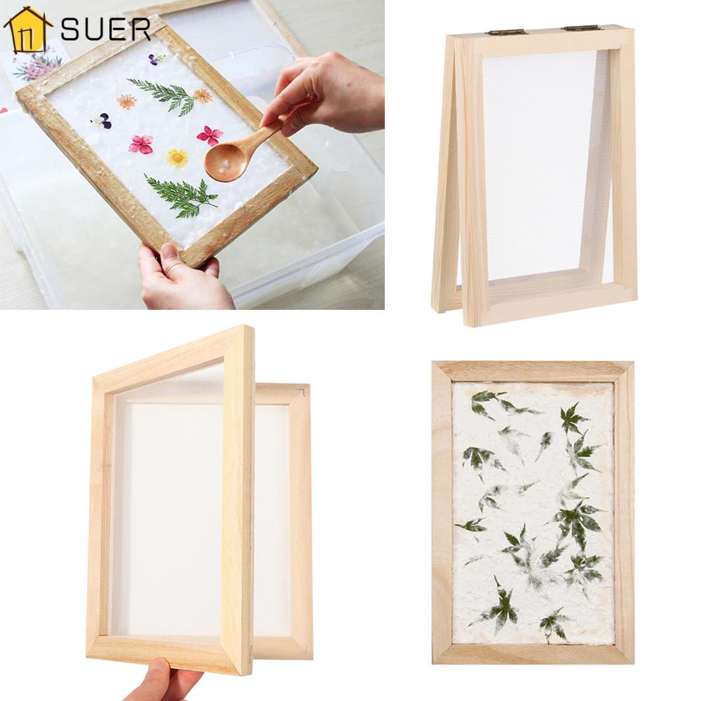 SUER Multi-size Paper Making Mould Frame Craft Tool Wooden Mesh Mold ...