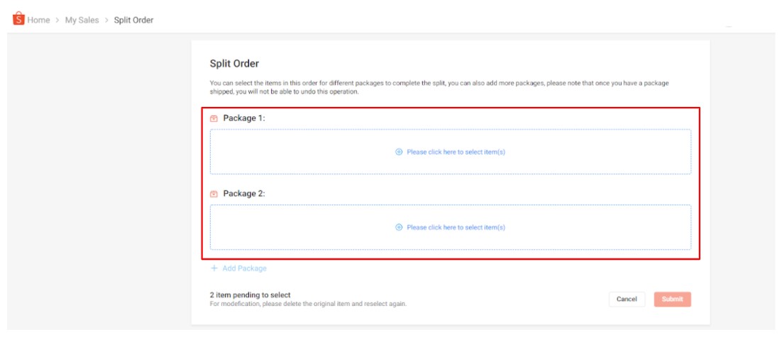 ฟีเจอร์แยกคำสั่งซื้อ (Manual Split Order) | ศูนย์เรียนรู้ผู้ขาย Shopee ...