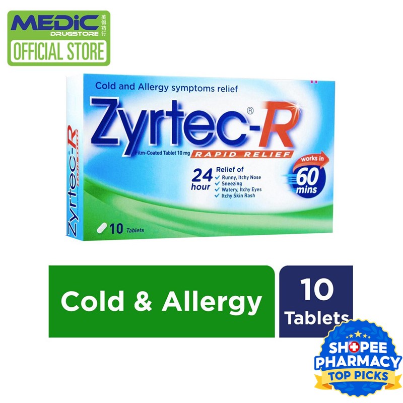 Zyrtec R Rapid Relief Film-Coated Tablet 10Mg - By Medic Drugstore ...