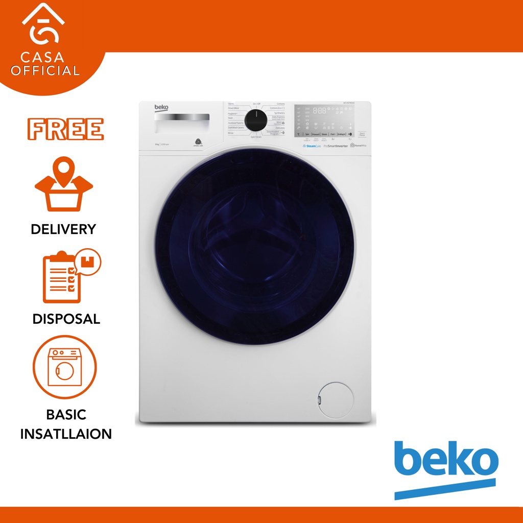 Beko 8KG Front Load Washing Machine - WCV8746X0 | Shopee Singapore