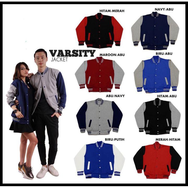 Plain VARSITY BASEBALL Jacket (Many Colors) | Shopee Singapore