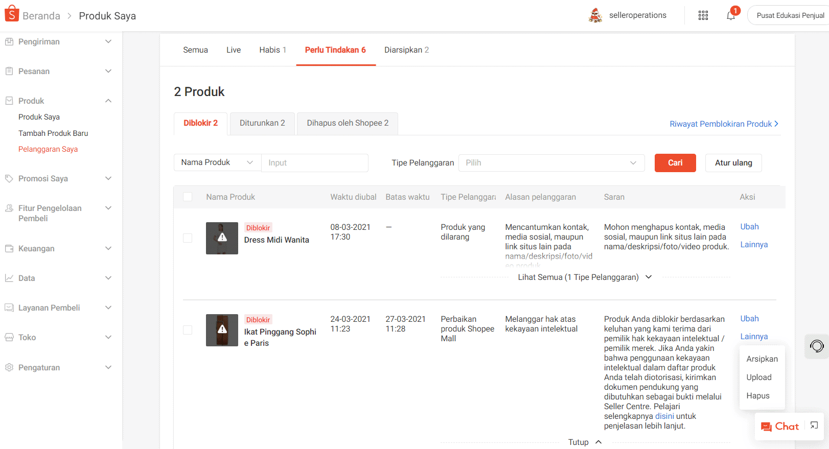 Memeriksa produk yang diblokir | Pusat Edukasi Penjual [Shopee]