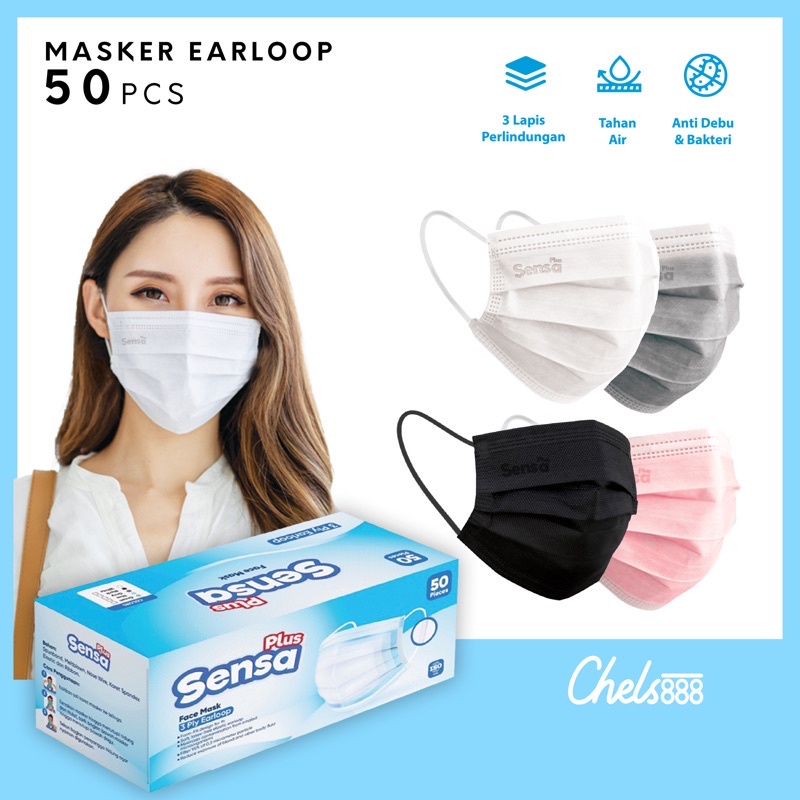 Sensa Mask PLUS Earloop 3ply Contents 50pcs | Shopee Singapore