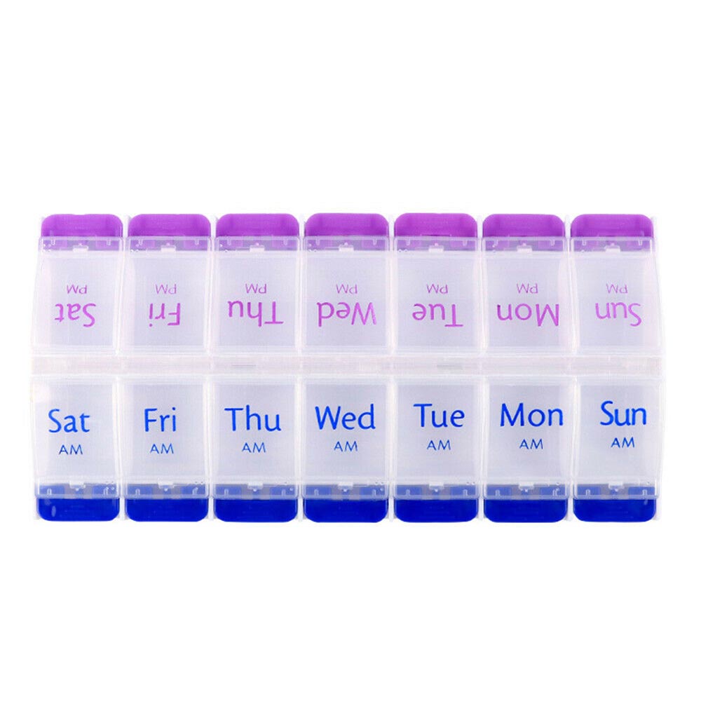 14 Grids 7 Days Weekly Pill Case Medicine Kotak Ubat Dispenser Pill ...