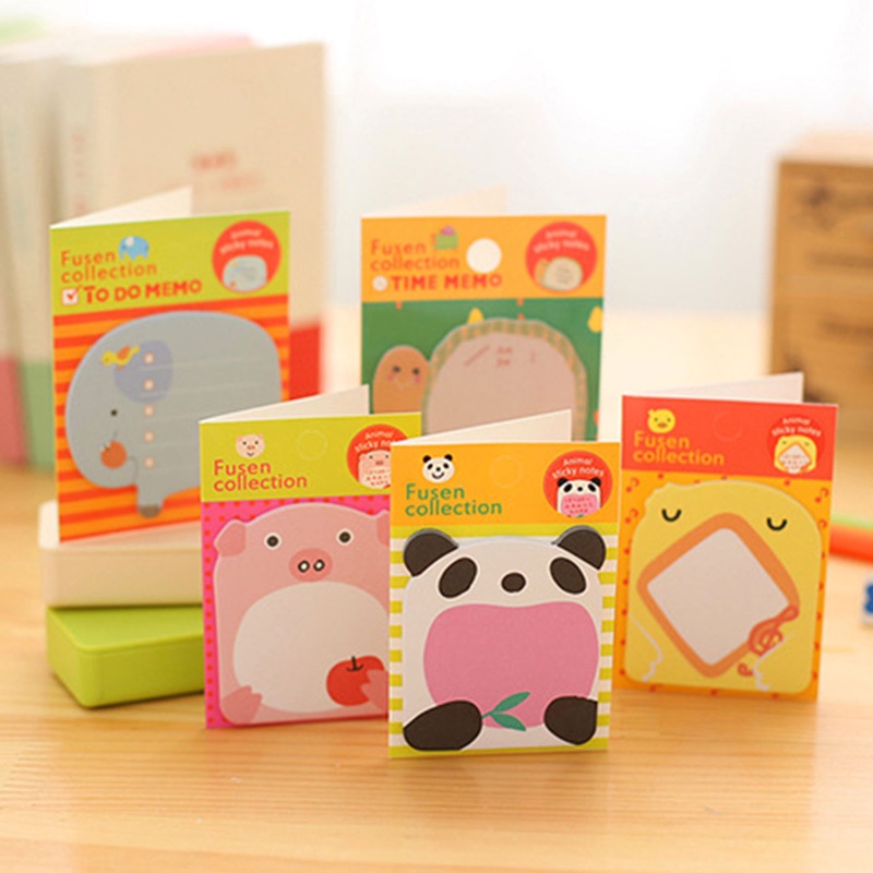 20 Sheets Cute Animal Sticky Notes School Stationery for Student ...
