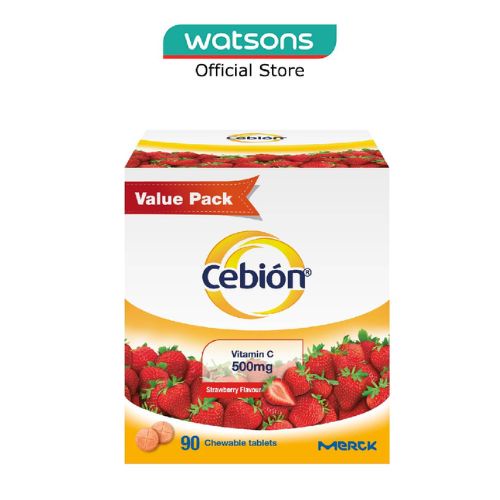 CEBION Chewable Vitamin C Tablets Strawberry Flavour 500mg 90s | Shopee ...