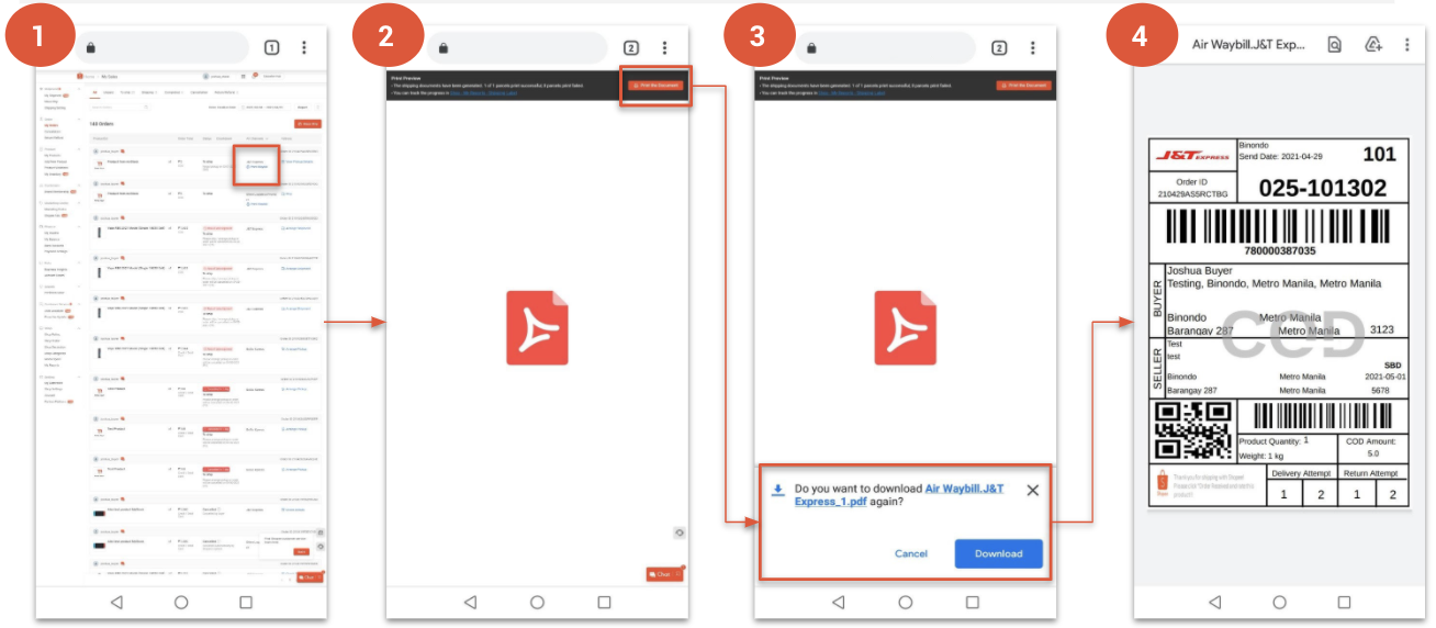 Air Waybill (AWB) on Mobile Browser | Shopee PH Seller Education Hub