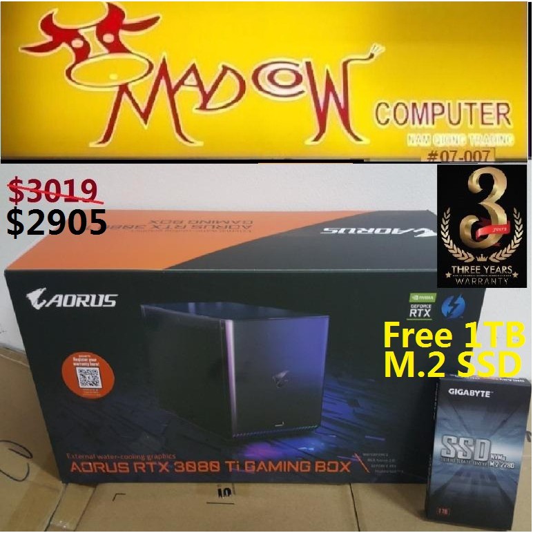 GIGABYTE AORUS NVIDIA GeForce RTX 3090 BOX EGPU Thunderbolt