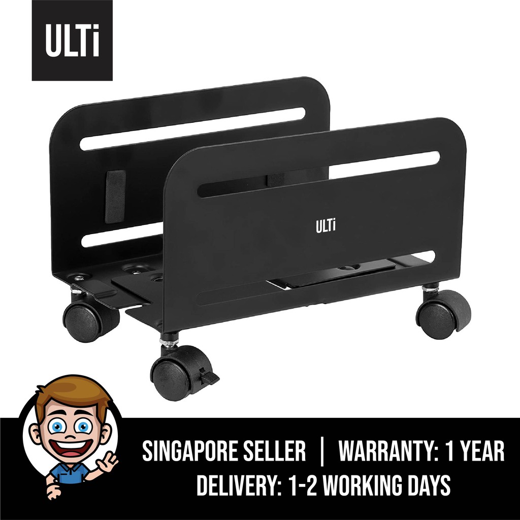 CPU Stand, Computer Tower Stand with 2 Locking Wheels and 2 Caster ...