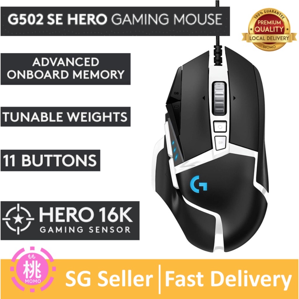 Logitech G502 SE (special edition) HERO RGB Gaming Mouse with tuneable ...