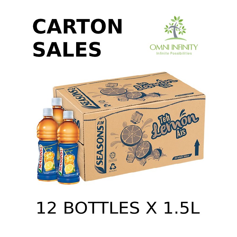 F&N Season Ice Lemon Tea Bottle Drinks Carton Sales (1.5L x 12 Bottles ...