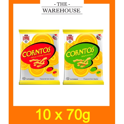 Corntos Corn Snacks, BBQ and Chilli Cheese 10 x 70g - Local Stock ...